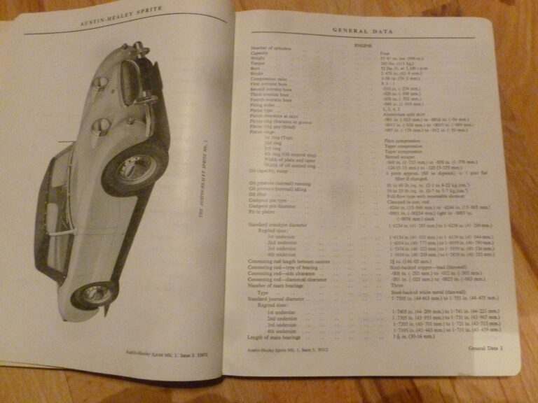 AUSTIN HEALEY SPRITE MARK 1 BMC FACTORY WORKSHOP MANUAL. ORIGINAL. £15. ...